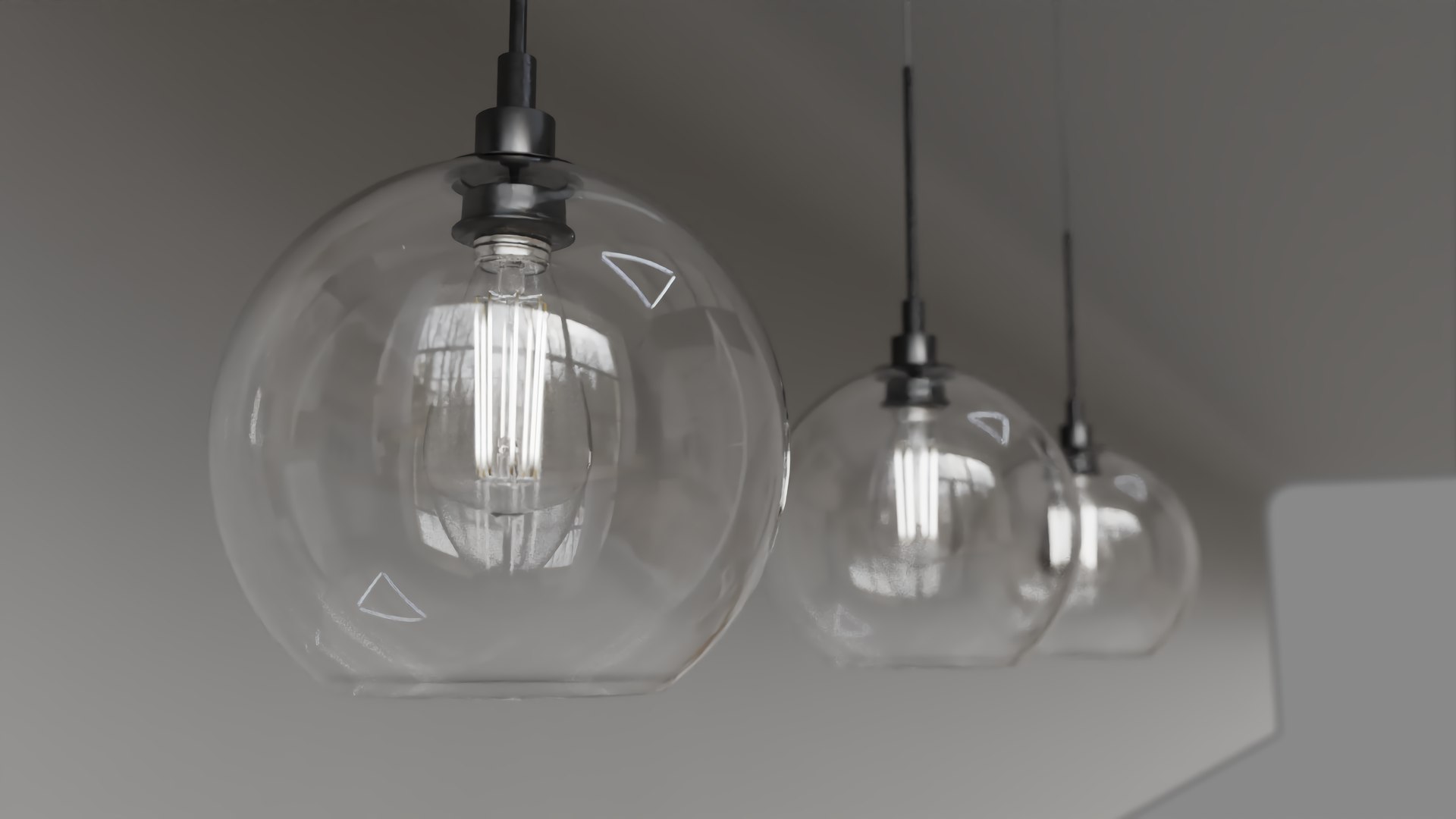 3D Model Modern Glass Globe Hanging Light Fixture - TurboSquid 2099866