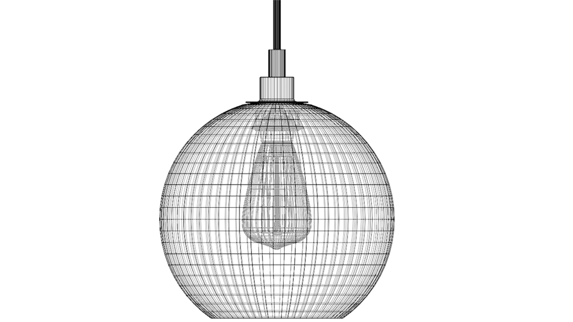 3D Model Modern Glass Globe Hanging Light Fixture - TurboSquid 2099866