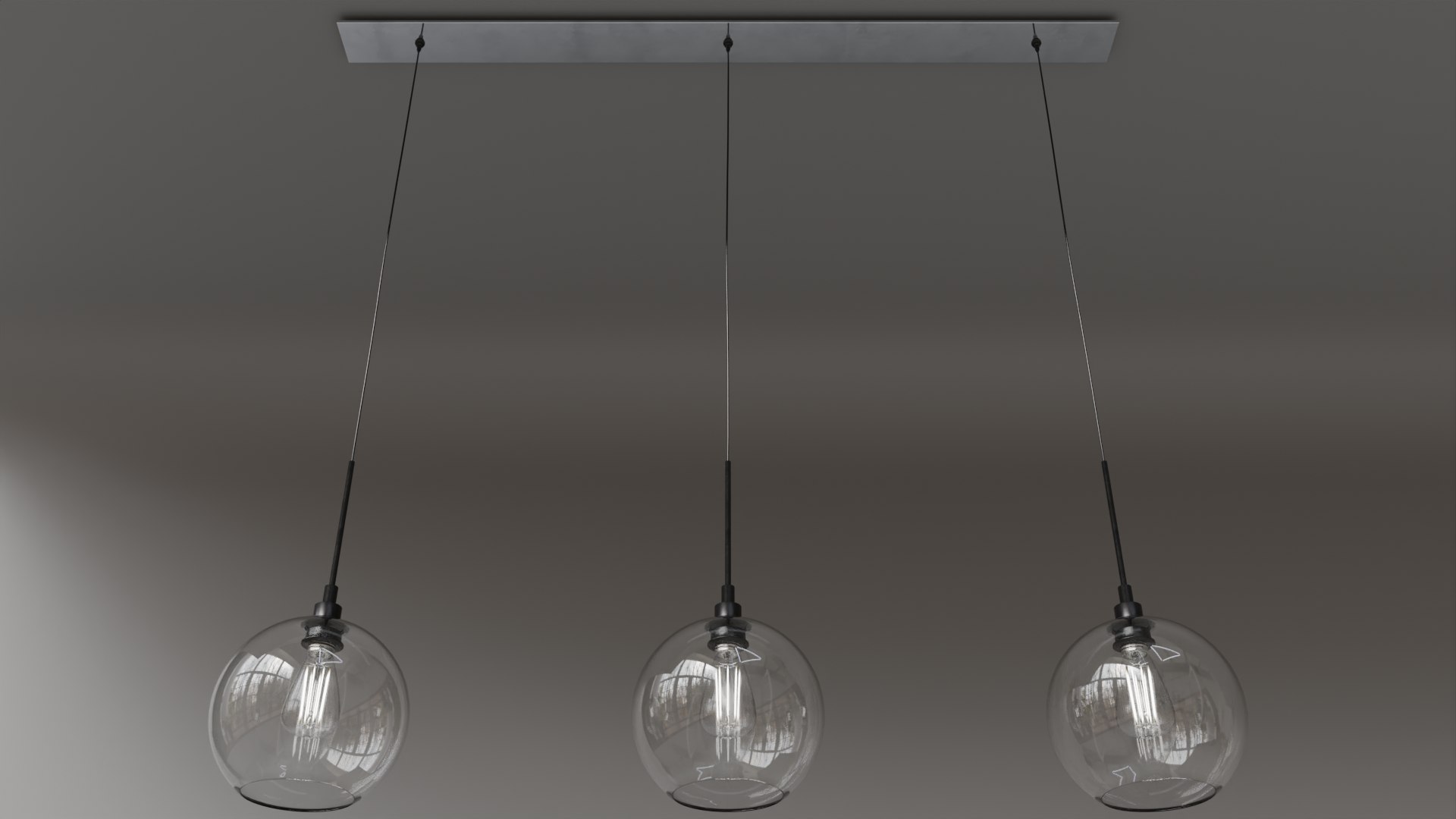3D Model Modern Glass Globe Hanging Light Fixture - TurboSquid 2099866