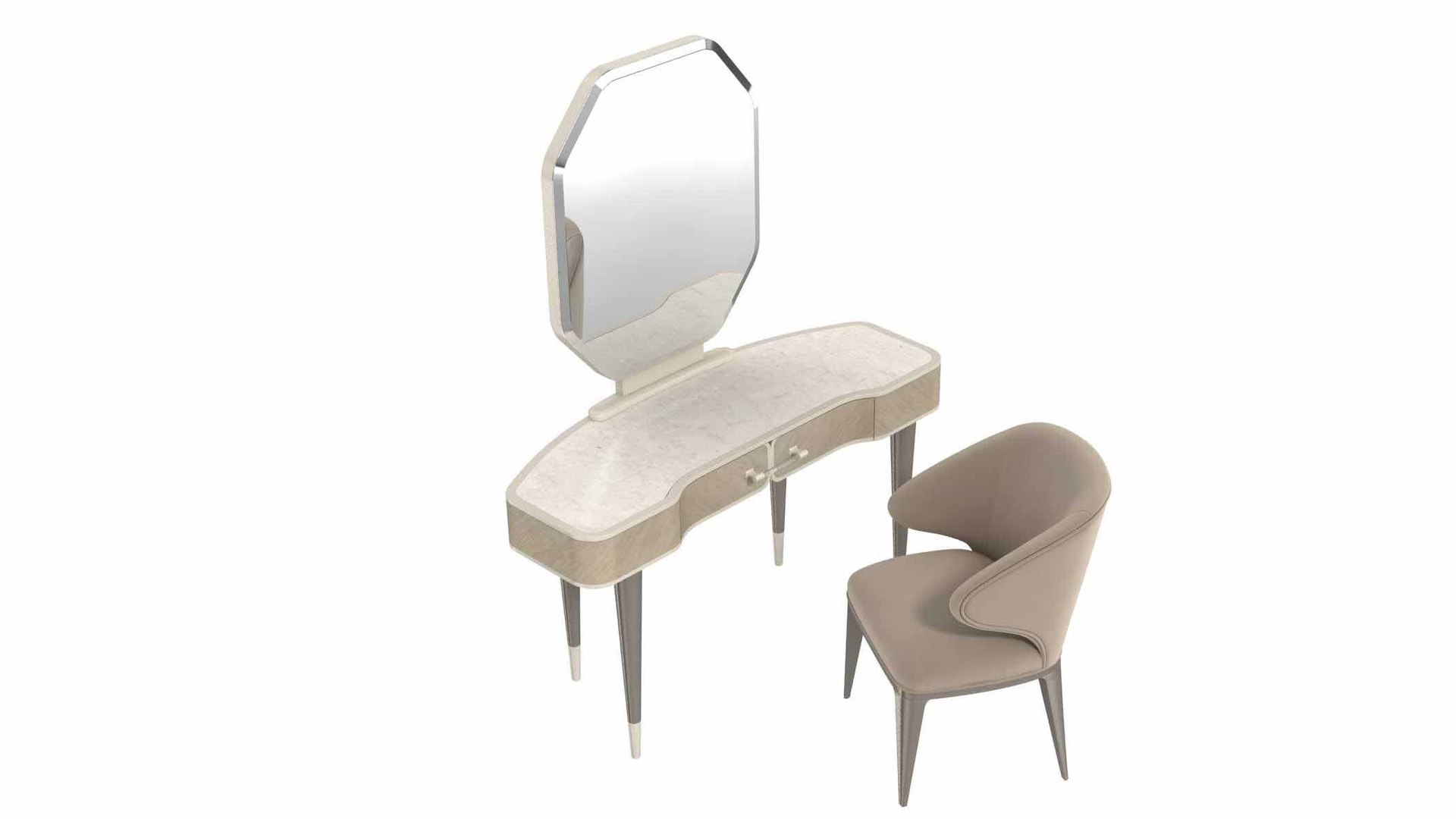 3D Michael Amini LANTERNA Vanity Desk And Chair - TurboSquid 1724654
