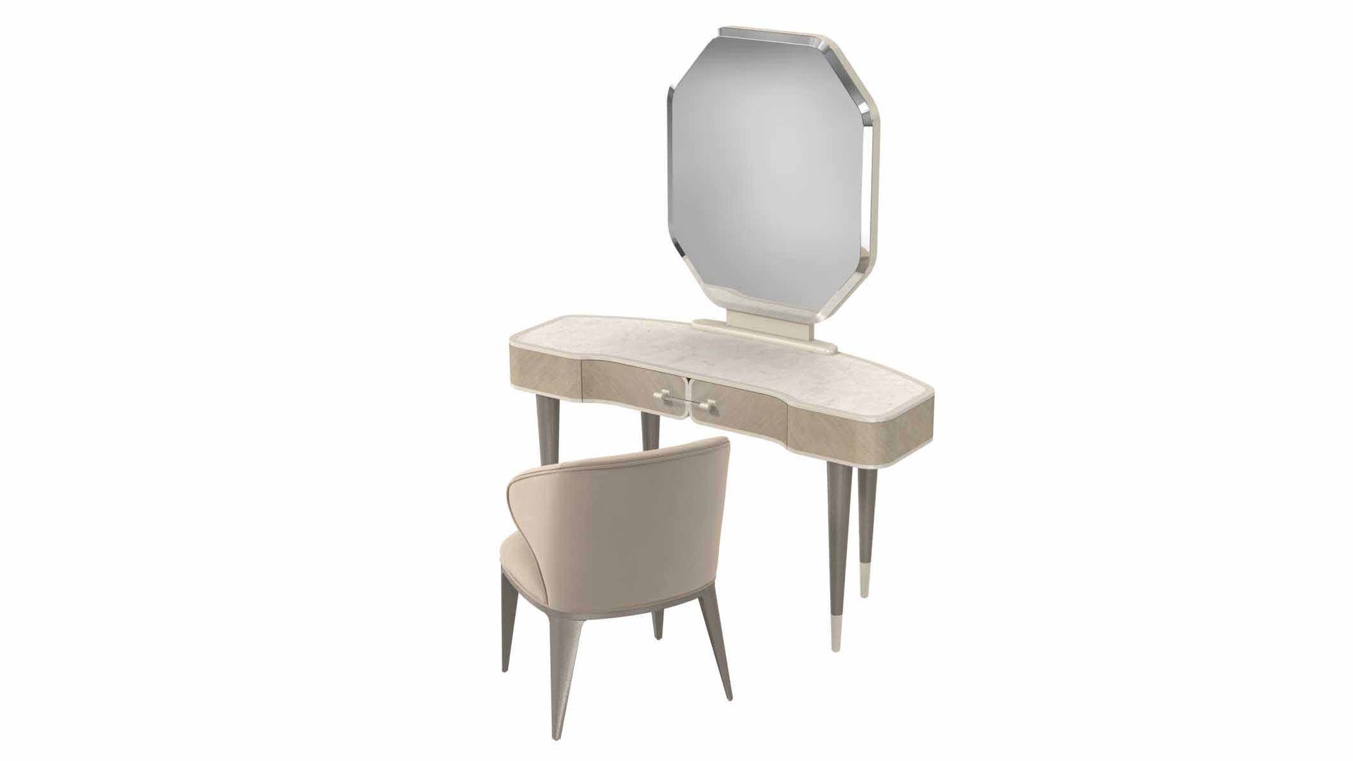 3D Michael Amini LANTERNA Vanity Desk And Chair - TurboSquid 1724654