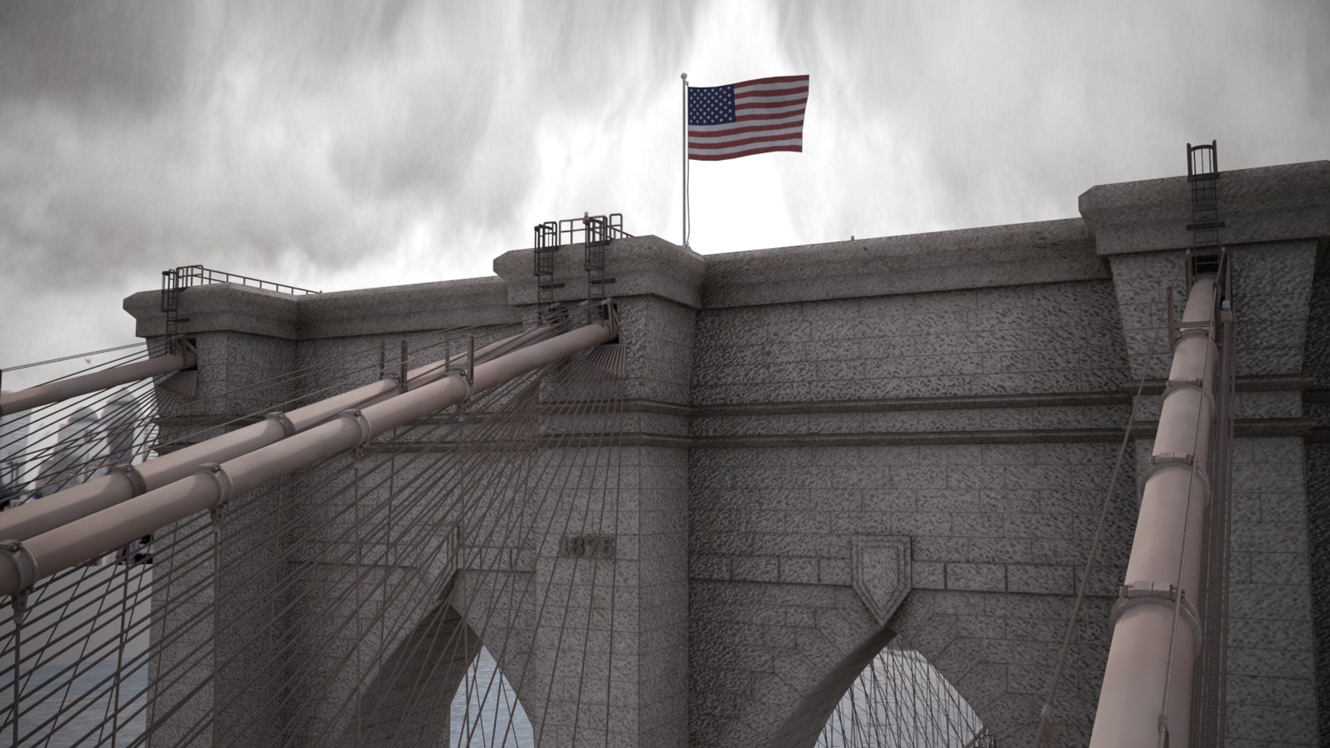 3d brooklyn bridge model