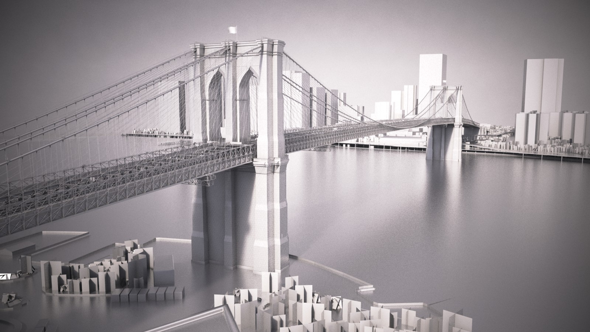 3d brooklyn bridge model