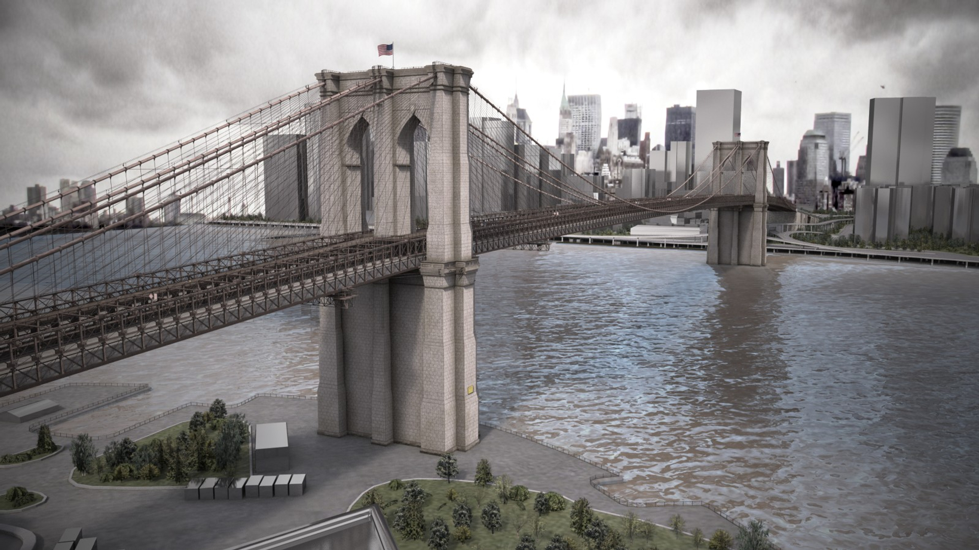 3d brooklyn bridge model