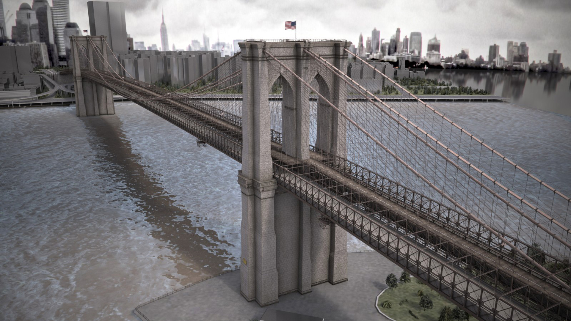 3d brooklyn bridge model