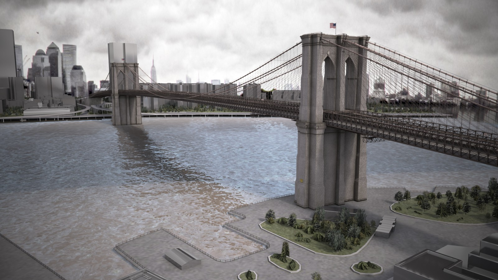 3d brooklyn bridge model