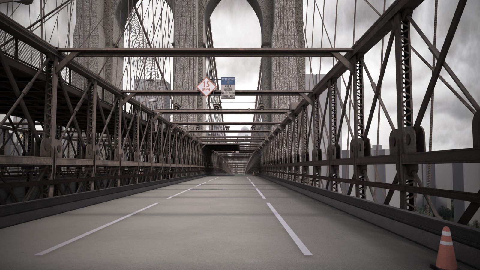 3d brooklyn bridge model