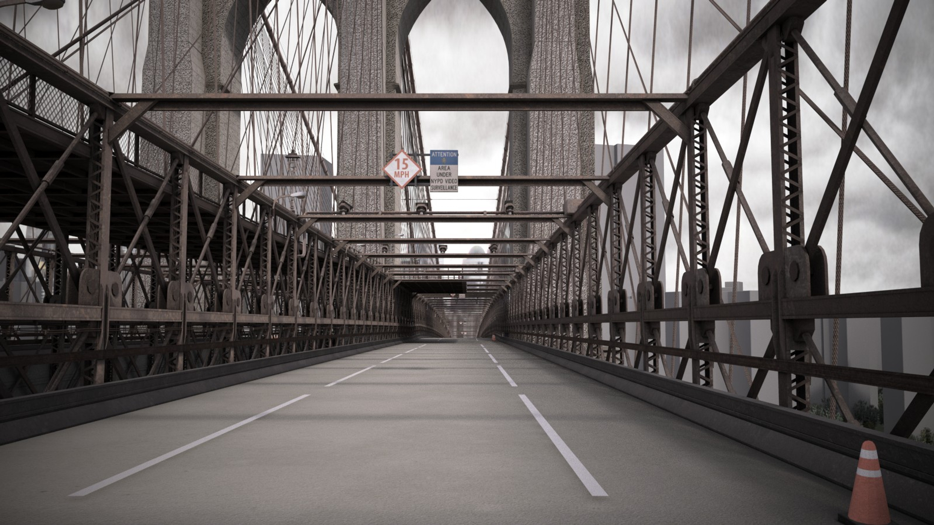 3d brooklyn bridge model