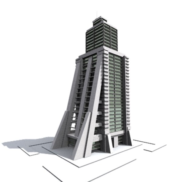 office building 3d obj