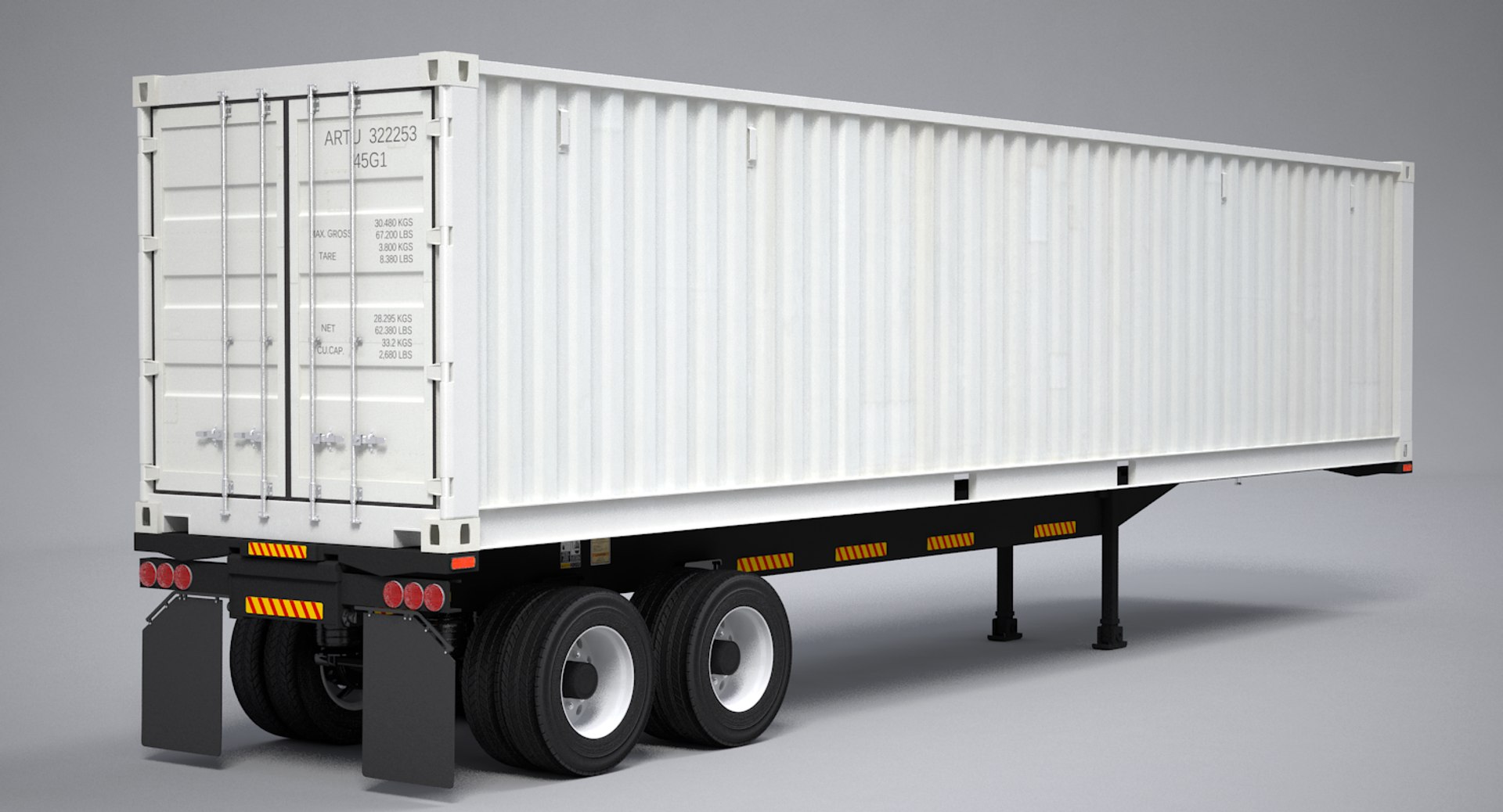 3D Intermodal Container Trailer - TurboSquid 1388898