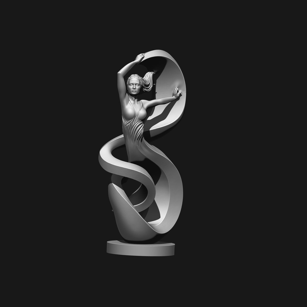 3D Abstract Dancing Girl Sculpture Resin Printable STL Modern ...