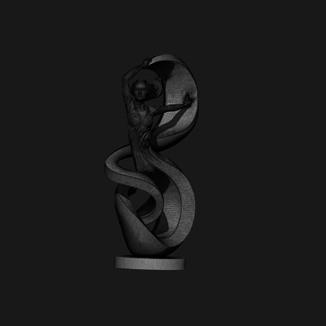 3D Abstract Dancing Girl Sculpture Resin Printable STL Modern ...