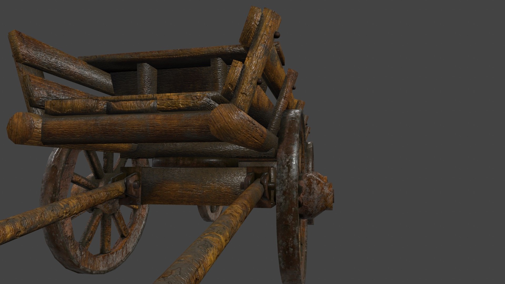 Wooden cart 3D model - TurboSquid 1286539