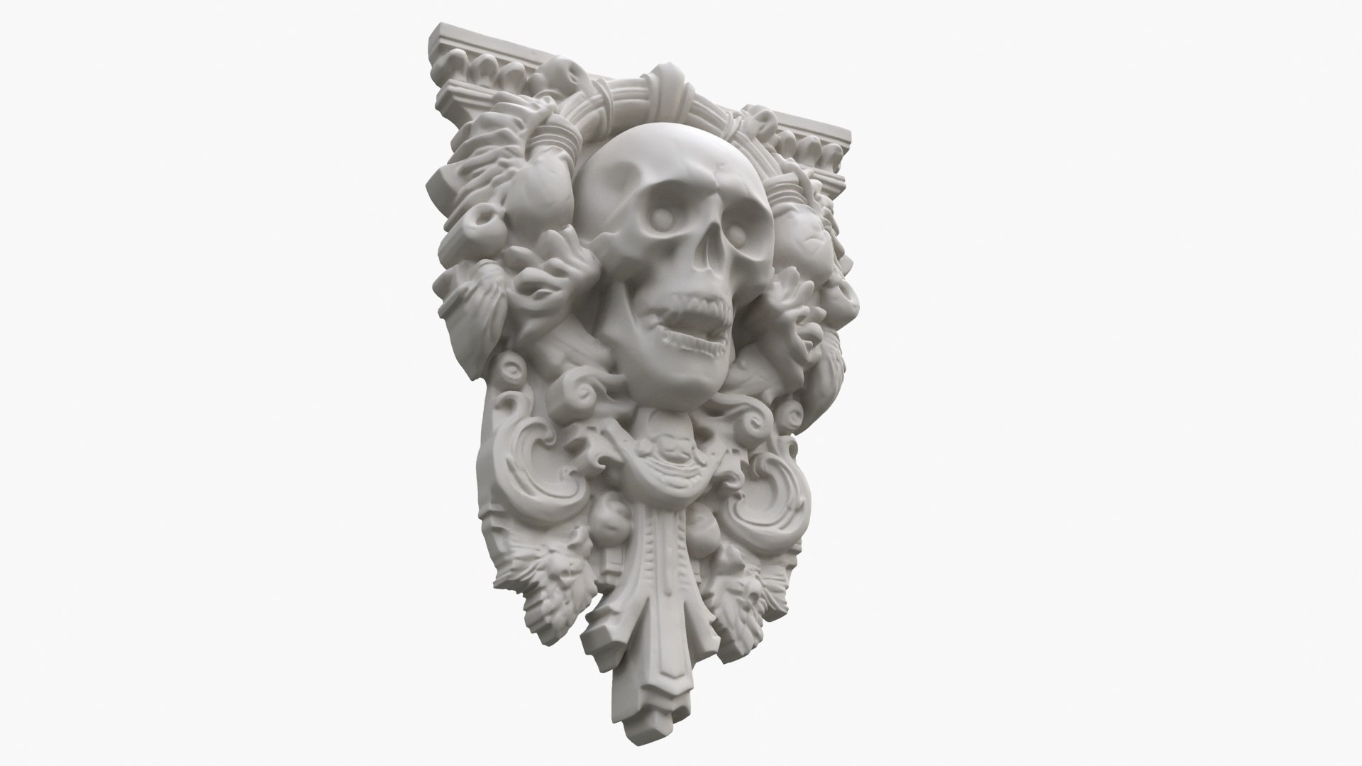 Baroque Skull Carving 1 model - TurboSquid 2183395