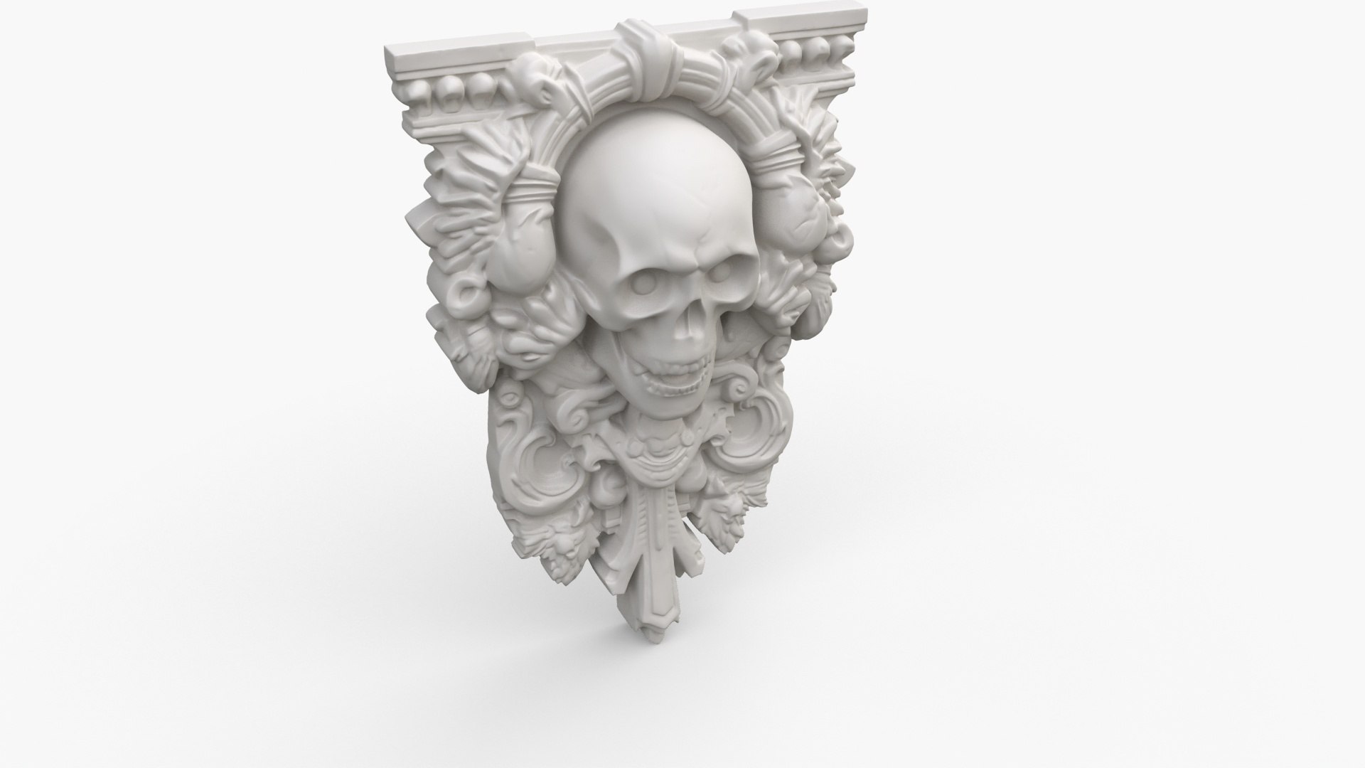 Baroque Skull Carving 1 Model - TurboSquid 2183395