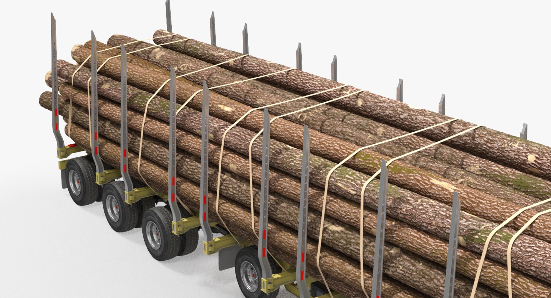 3D Truck Logging Trailer - TurboSquid 1418904