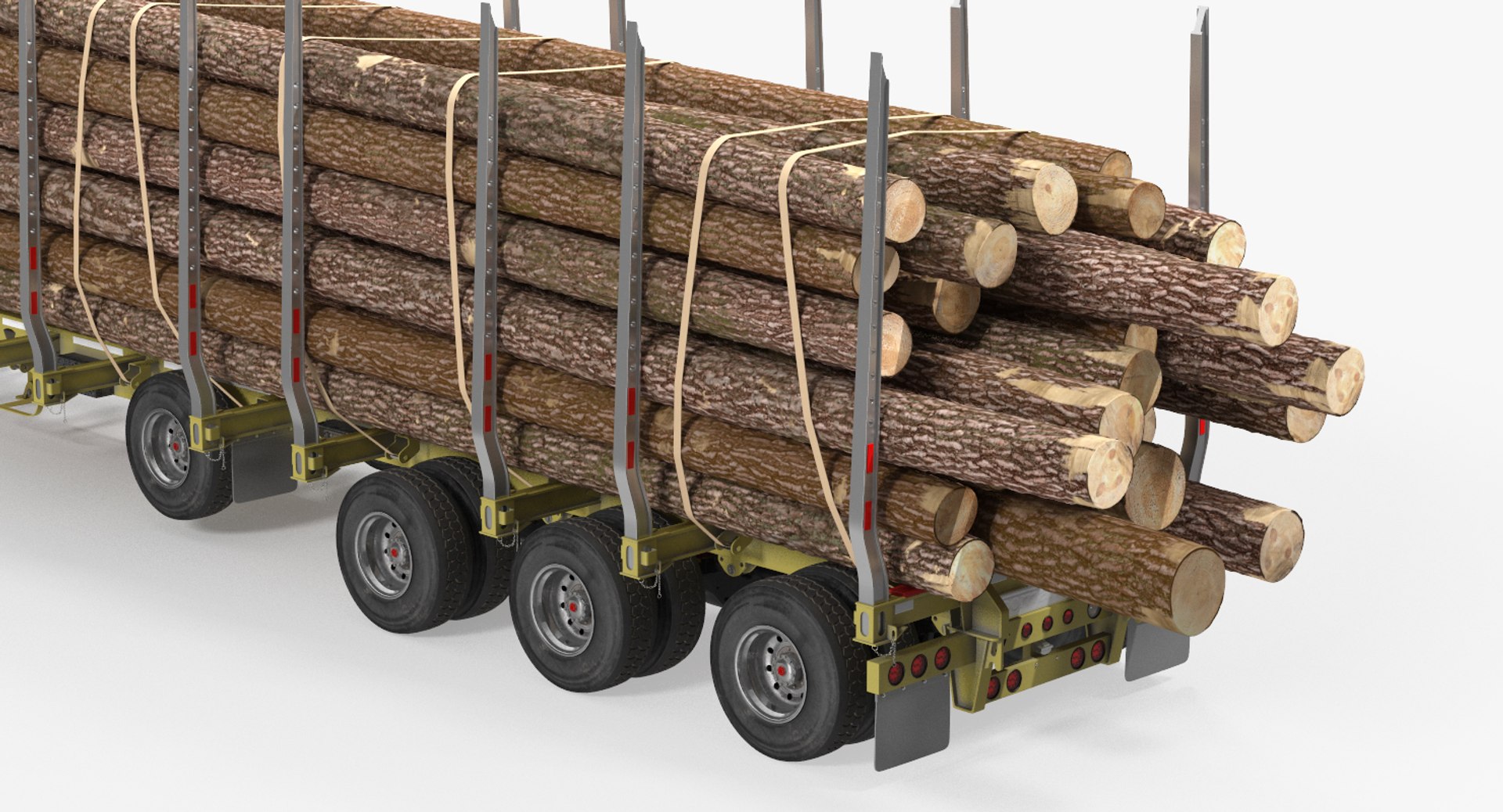 3D Truck Logging Trailer - TurboSquid 1418904