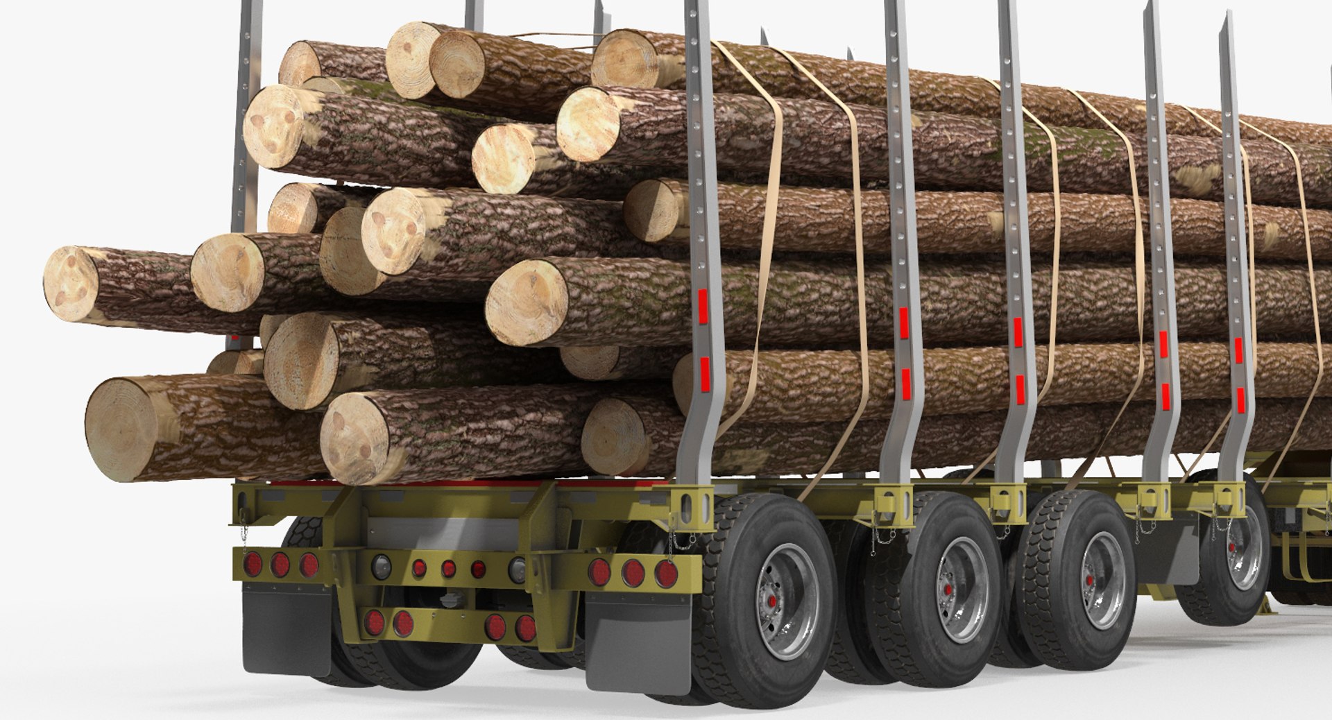 3D truck logging trailer - TurboSquid 1418904
