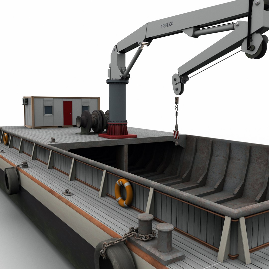 3d Barge Deck Crane Model