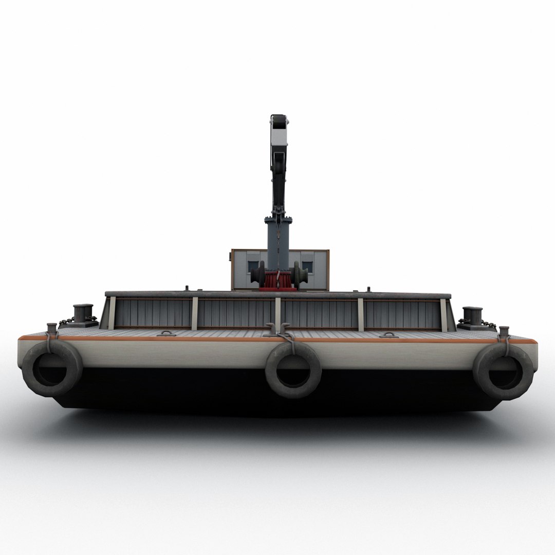 3d Barge Deck Crane Model