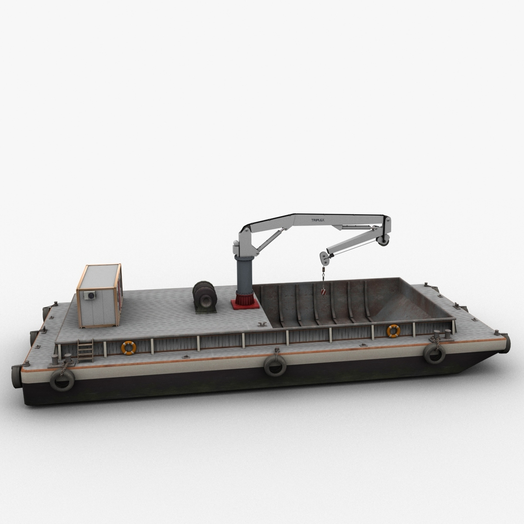 3d Barge Deck Crane Model
