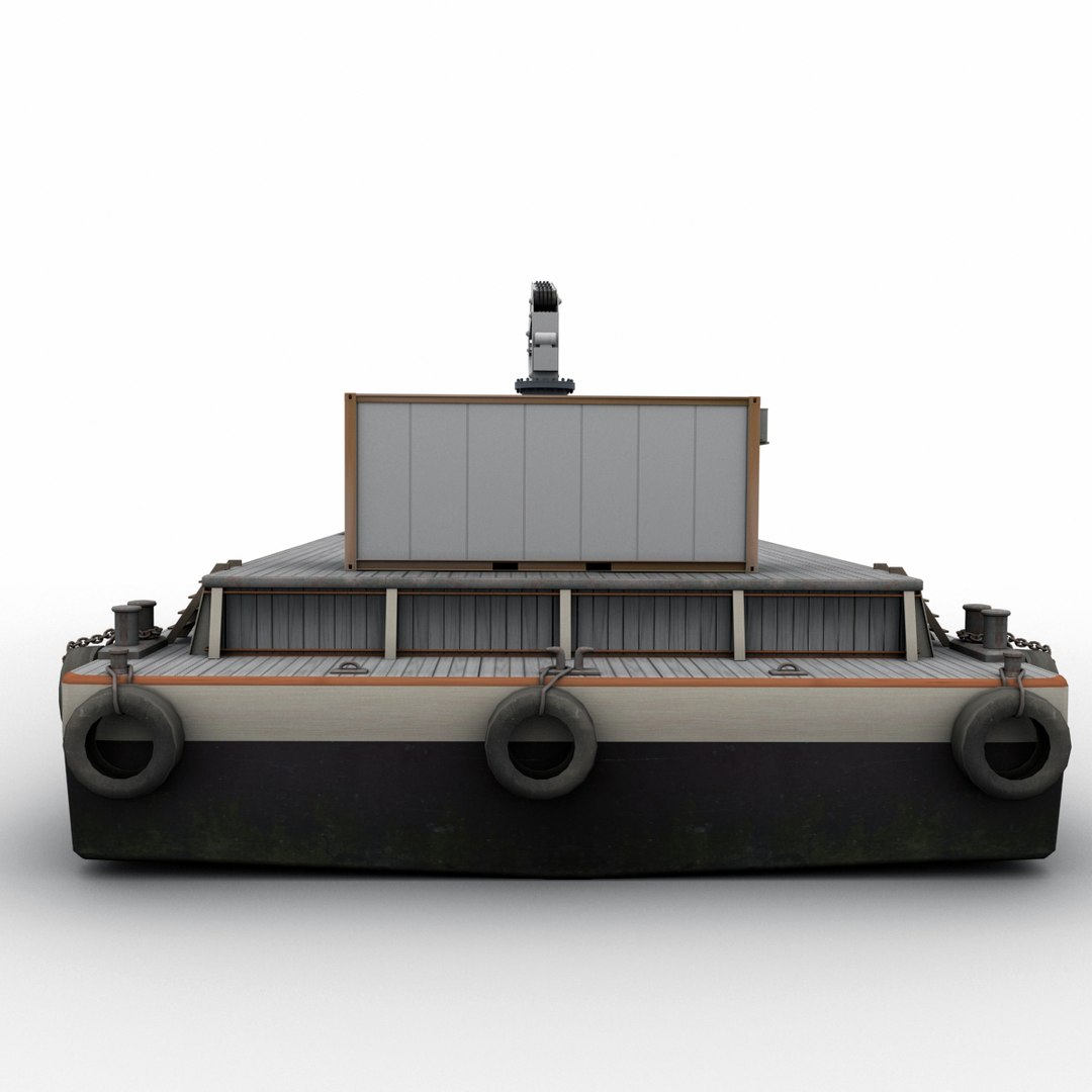 3d Barge Deck Crane Model