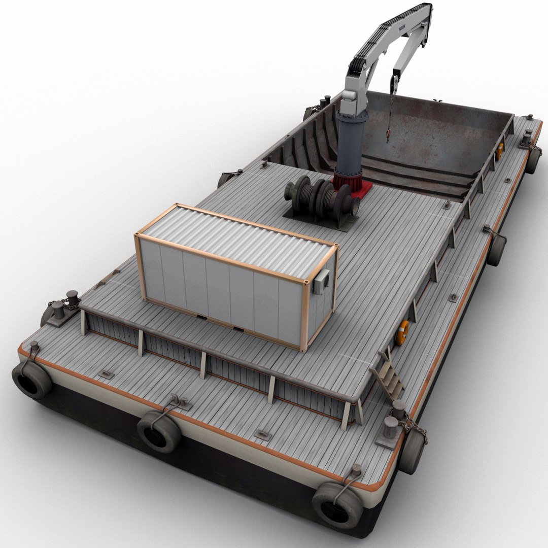 3d Barge Deck Crane Model