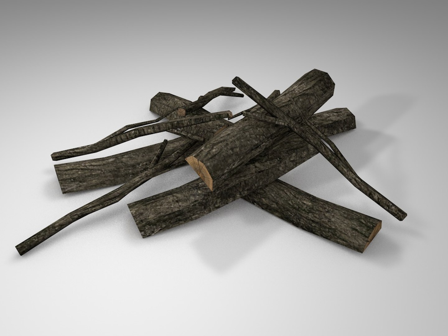 campfire logs 3d model