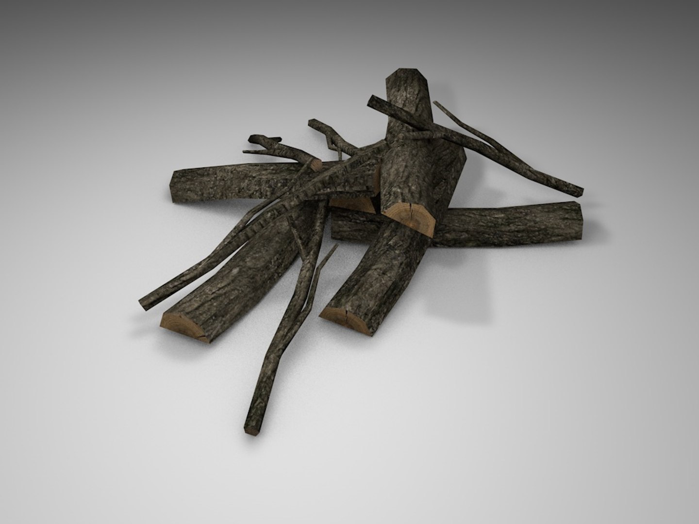 campfire logs 3d model