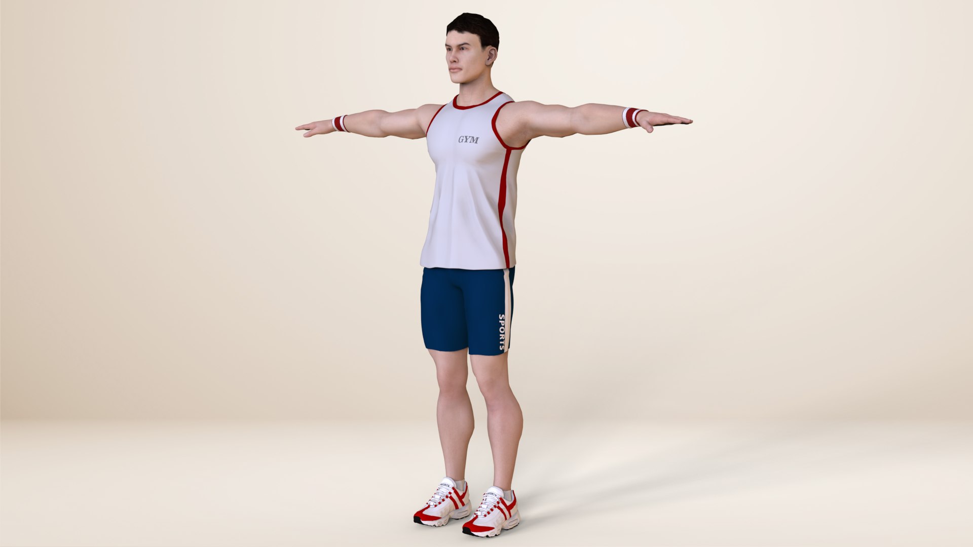 3D Gym Athlete Fitness Man 02 - TurboSquid 2529366
