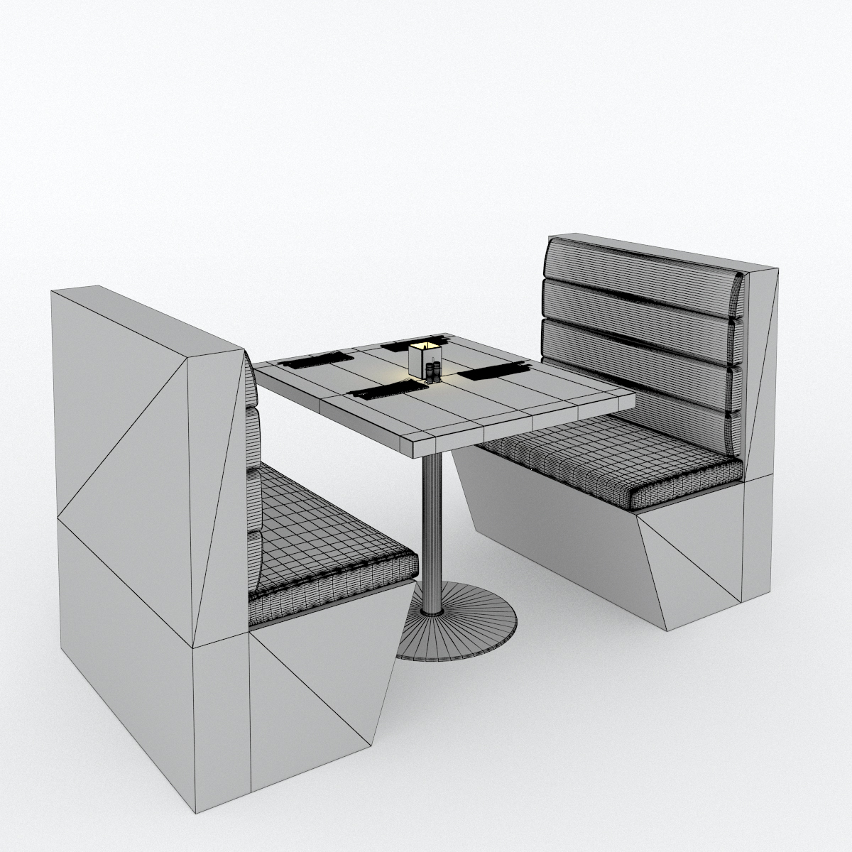 restaurant booth 3d max
