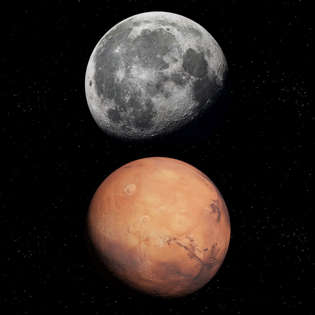 Moon And Mars Bundle 3D - TurboSquid 2088074