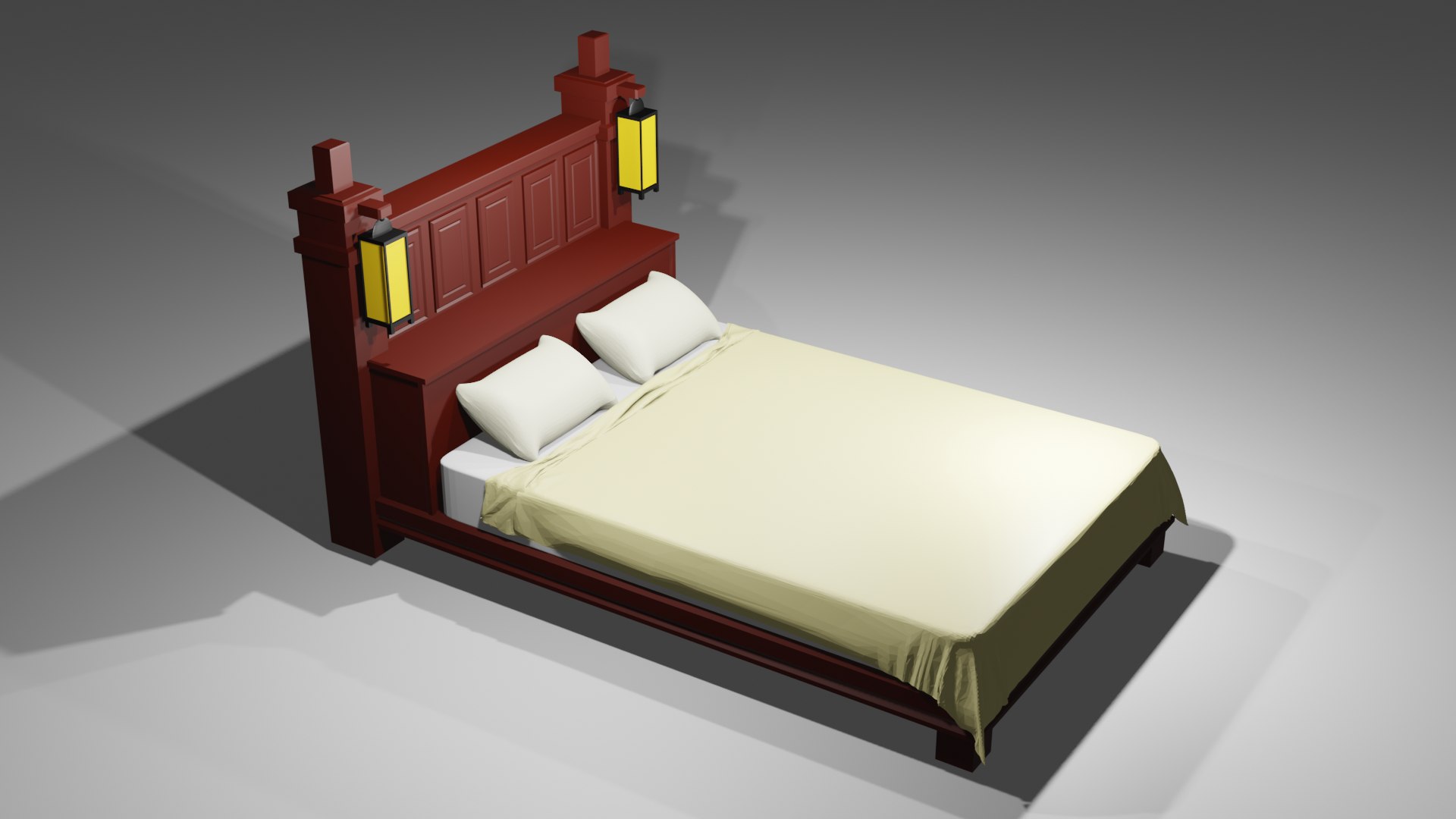 Stylized Wooden Bed Low-poly House Ready 3D Model - TurboSquid 1834072