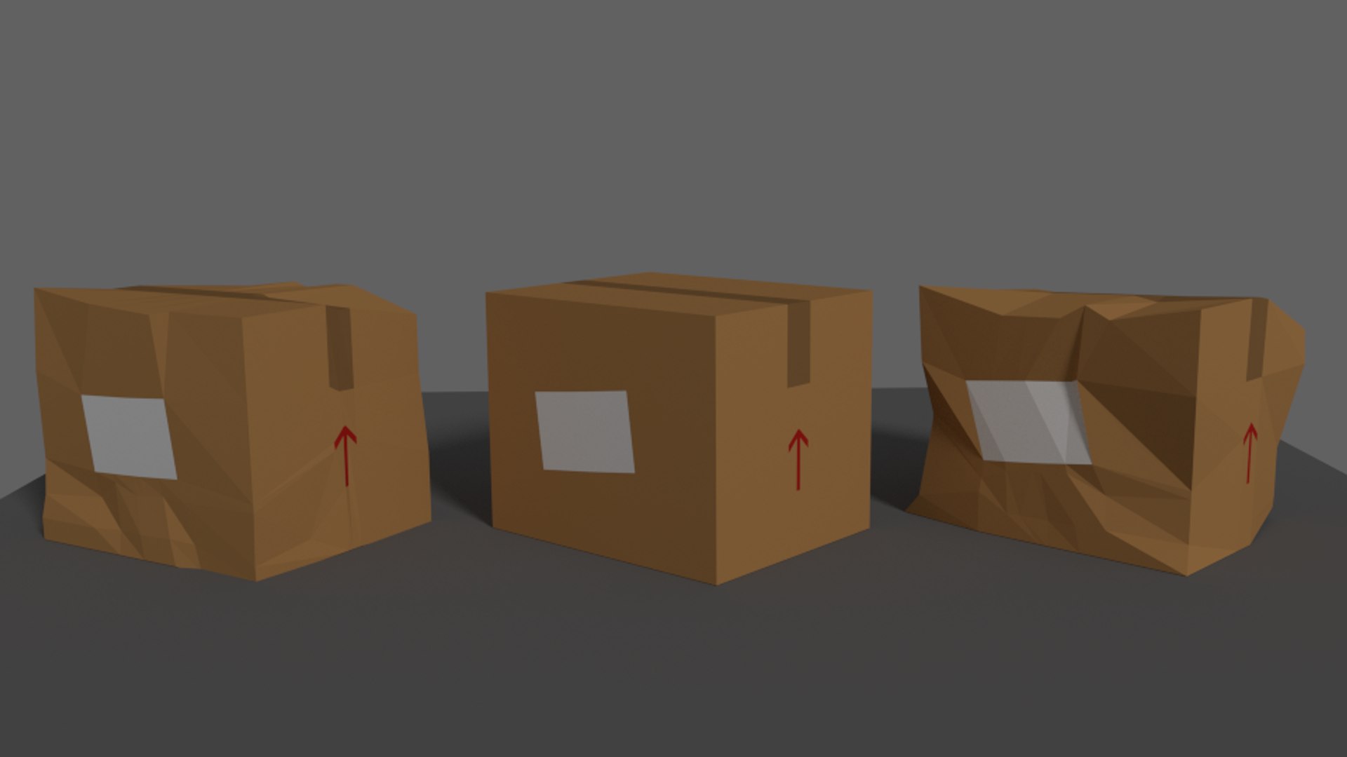 Free Obj Mode Selection Style Cardboard Boxes