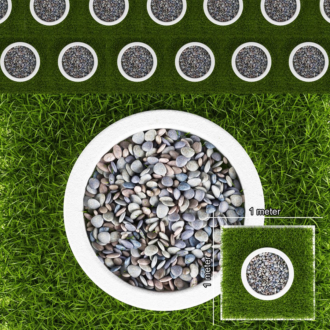grass pebbles 3d model