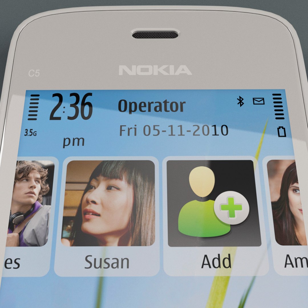 3d Model Nokia C5-03 White-grey