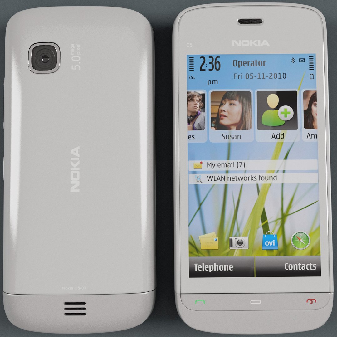 3d Model Nokia C5-03 White-grey