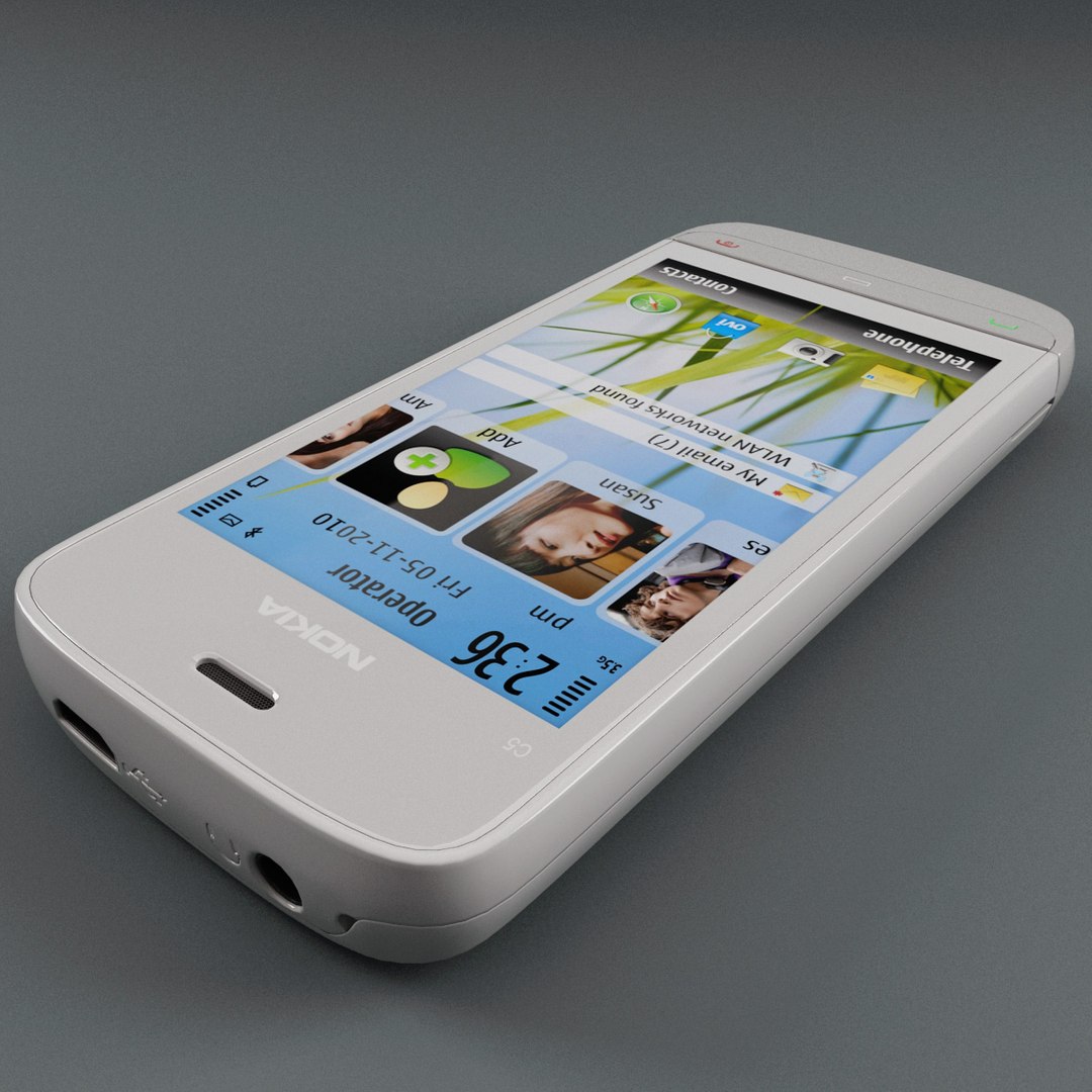 3d Model Nokia C5-03 White-grey