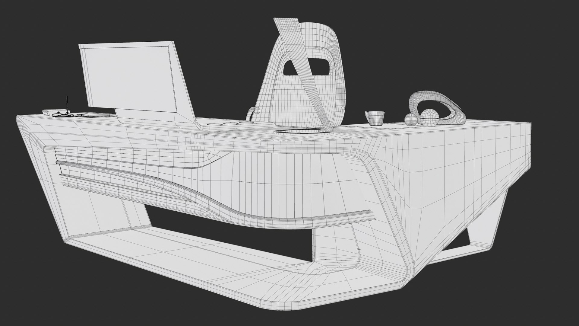 3D Futuristic Sci-Fi Glass Workdesk With Hologram Screen PBR ...