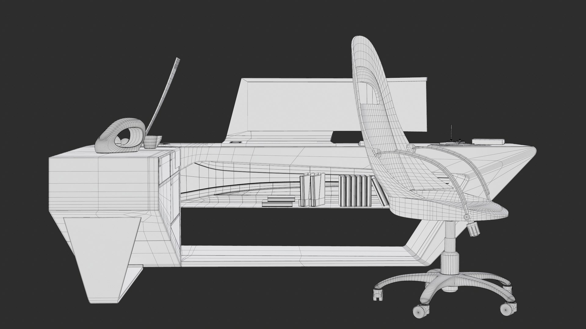 3D Futuristic Sci-Fi Glass Workdesk With Hologram Screen PBR ...