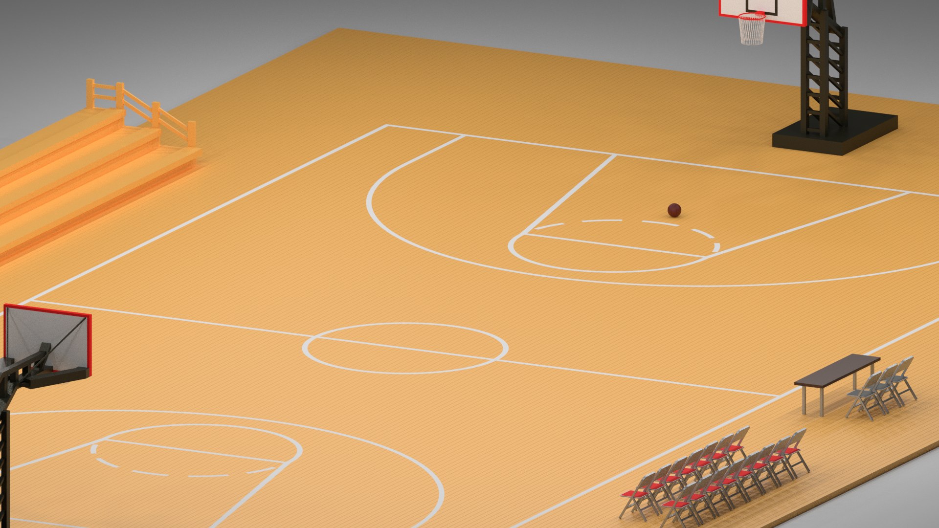 3D Cartoon Basketball Gym 2 Model - TurboSquid 2015874