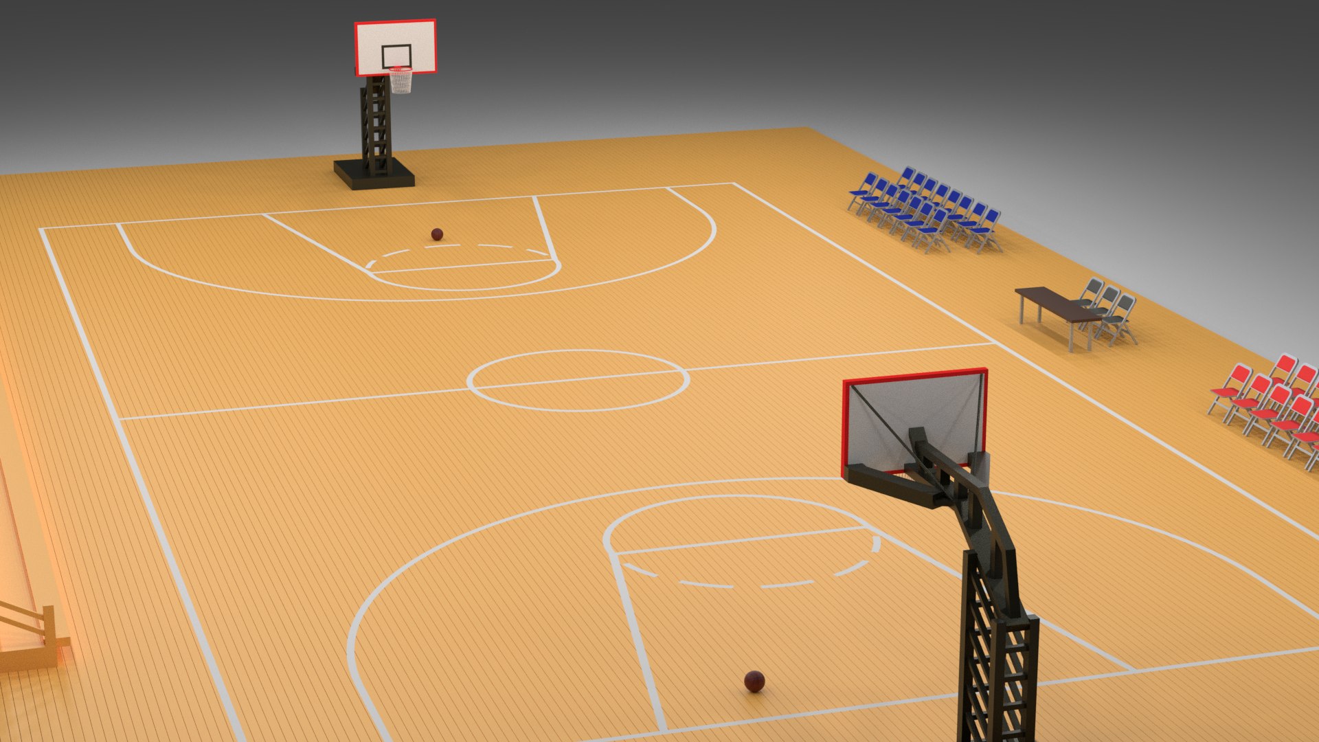 3D Cartoon Basketball Gym 2 Model - TurboSquid 2015874