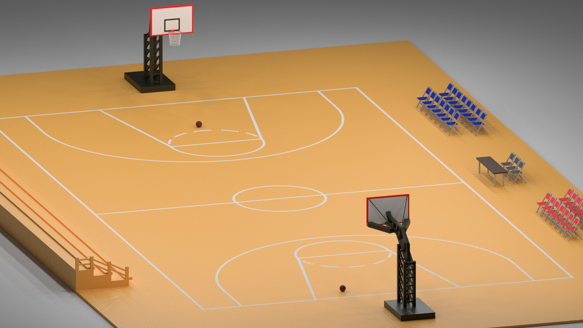 3D Cartoon Basketball Gym 2 Model - TurboSquid 2015874