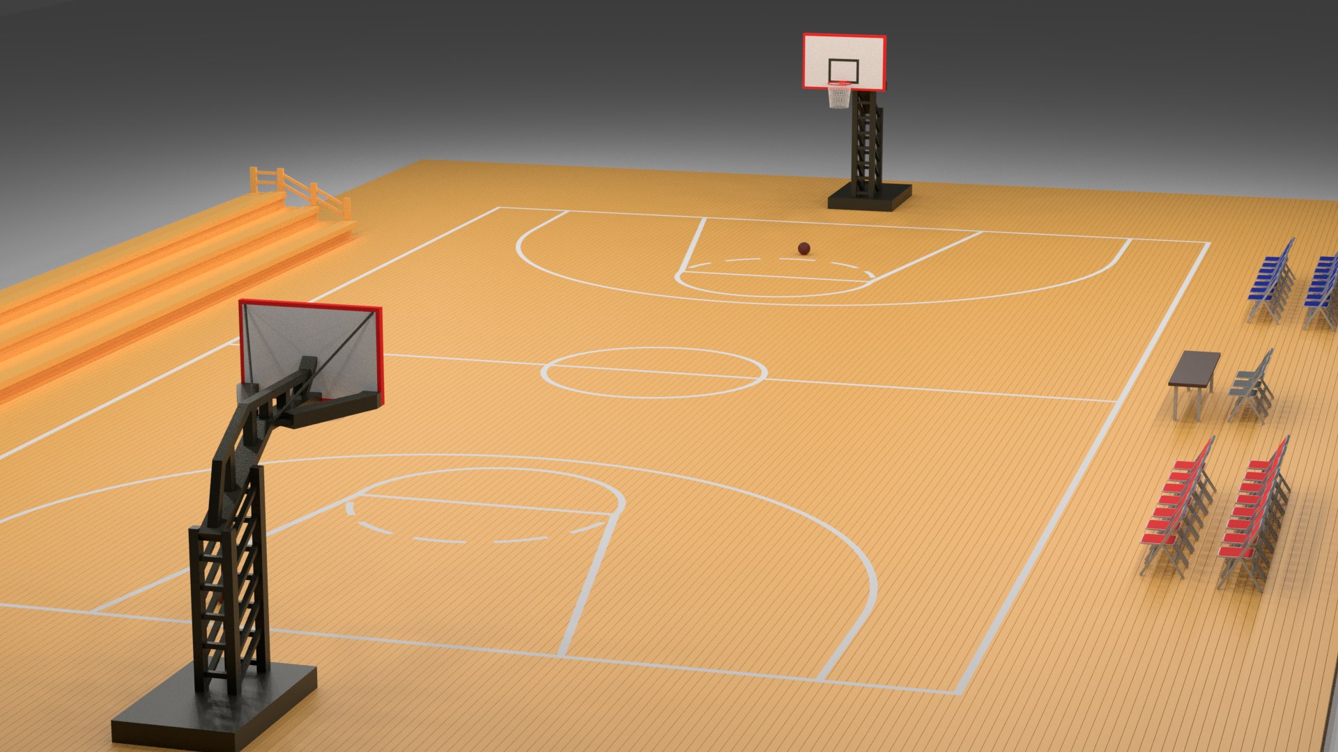 3D Cartoon Basketball Gym 2 Model - TurboSquid 2015874