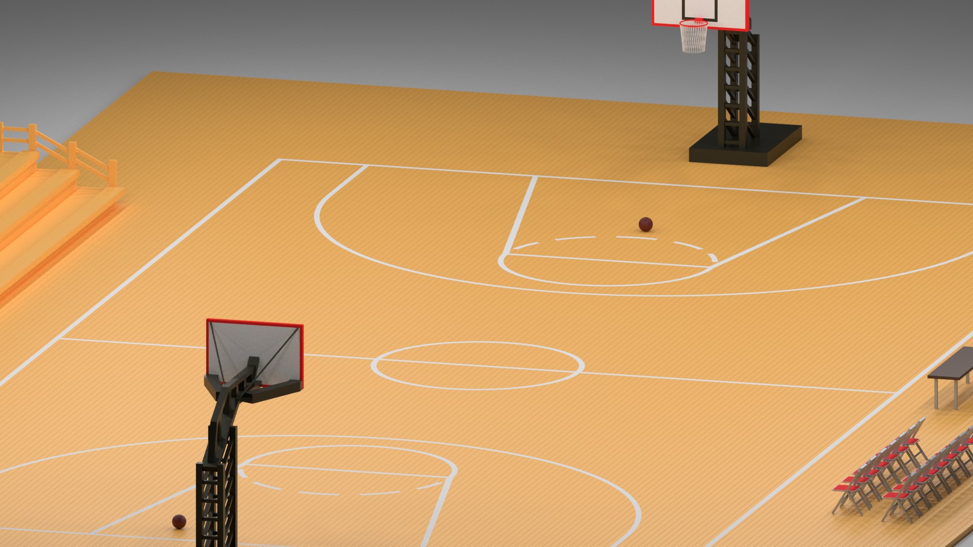 3D Cartoon Basketball Gym 2 Model - TurboSquid 2015874