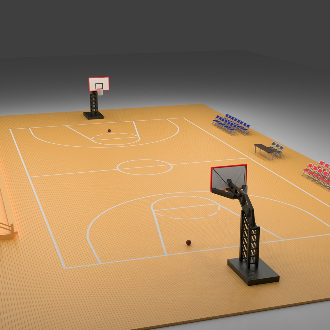 3D Cartoon Basketball Gym 2 Model - TurboSquid 2015874