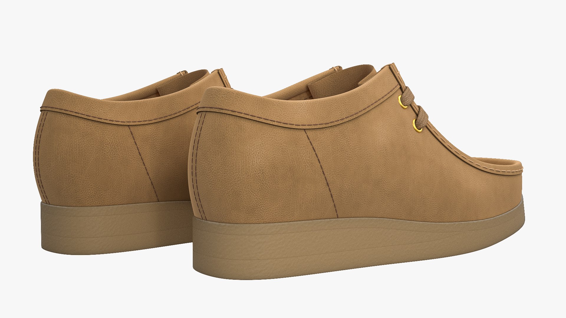 3D Model Clarks Wallabee Mid Tan Leather - TurboSquid 2222372