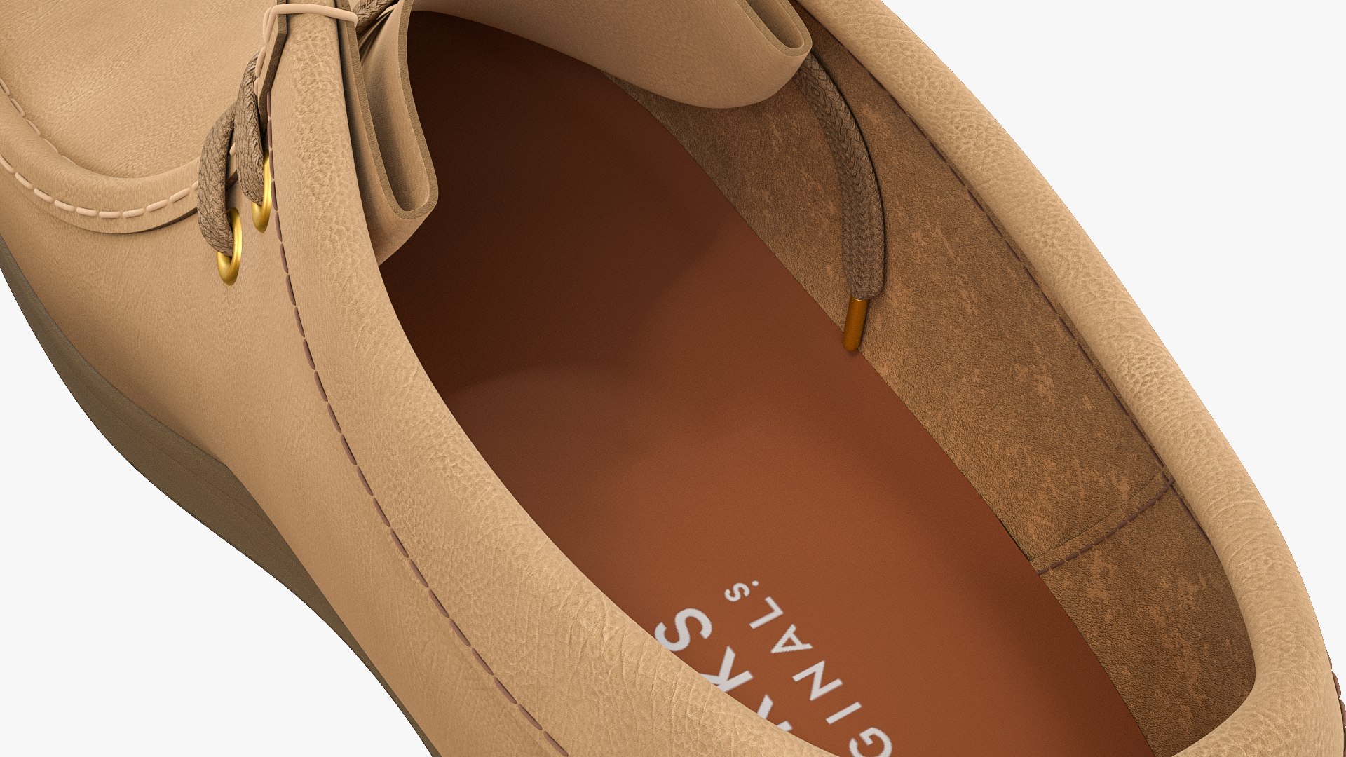 3D Model Clarks Wallabee Mid Tan Leather - TurboSquid 2222372