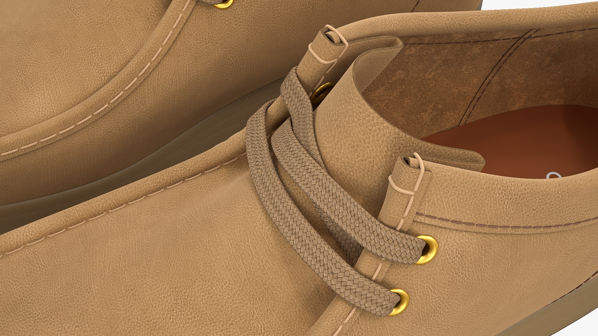 3D Model Clarks Wallabee Mid Tan Leather - TurboSquid 2222372