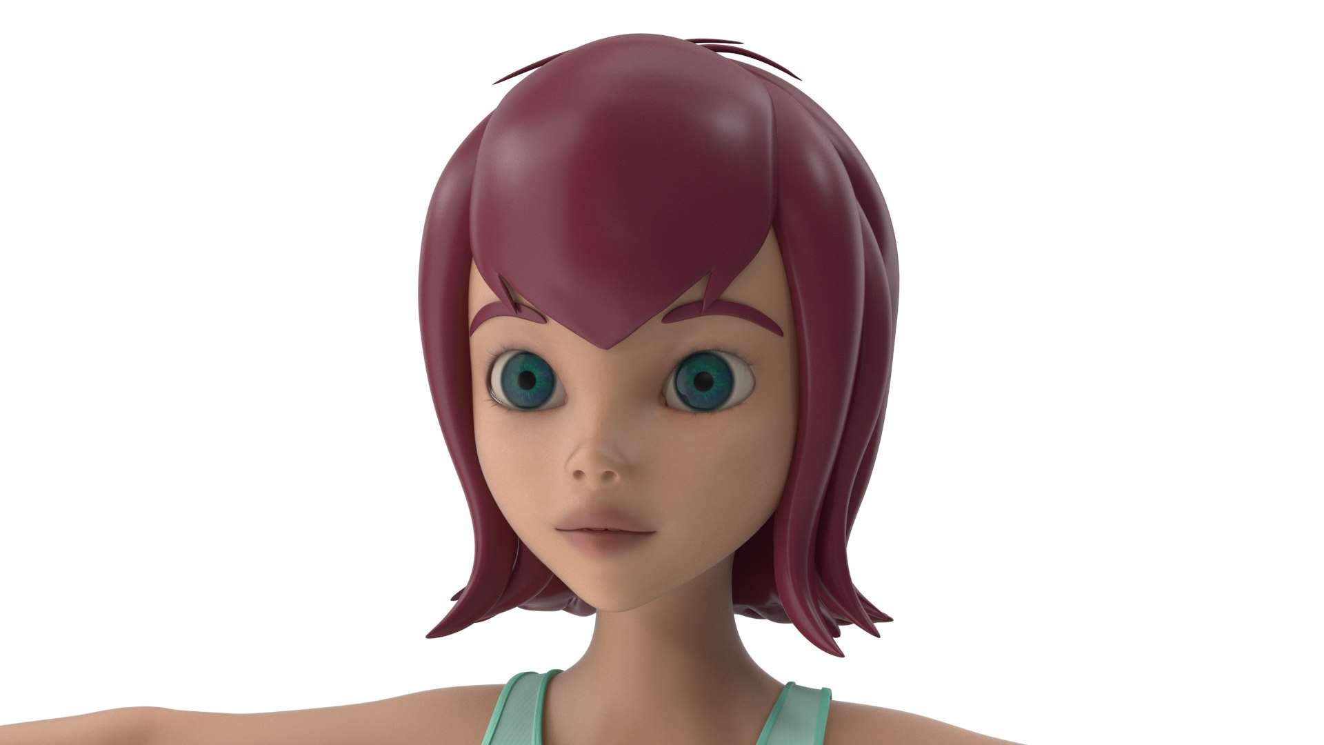 Female Cartoon Character Annie Model - TurboSquid 1638261